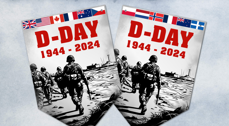 D-Day Normandy 80 Years Commemorative Allied Armed Forces Bunting ...