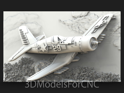 3D Model STL File for CNC Router Laser & 3D Printer Military Aircraft ...
