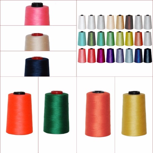 4 X 5000 YARDS QUALITY SEWING THREAD 120s SPUN POLYESTER, OVERLOCKING ...