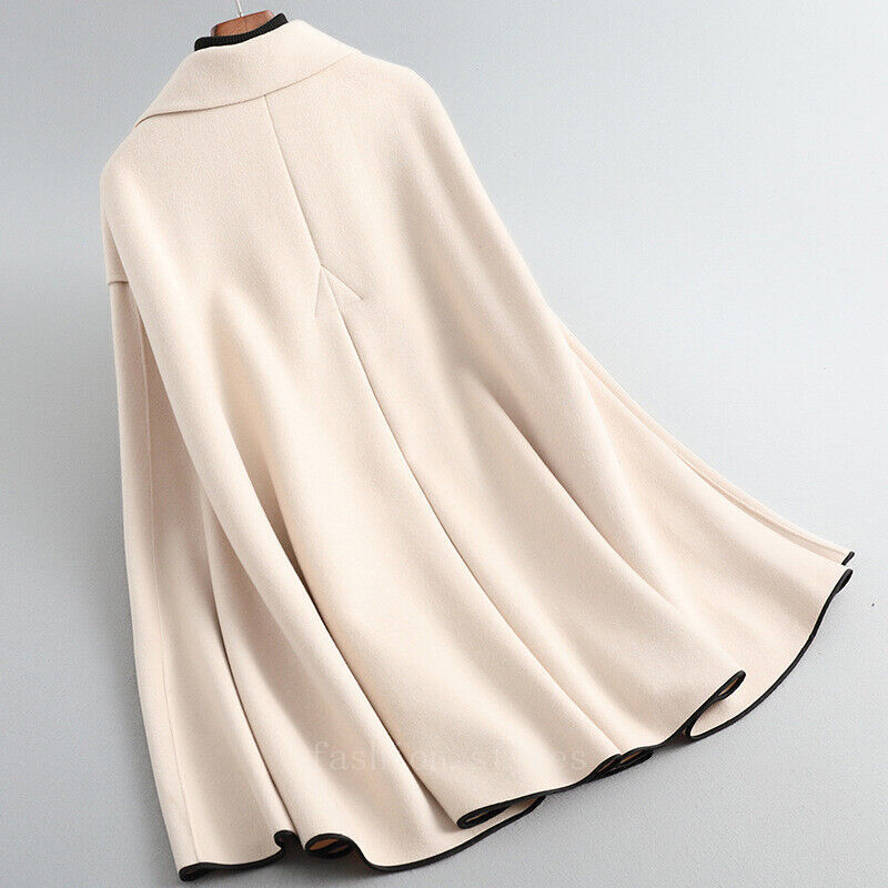 New French Capes Long Loose Double-sided Cashmere Coat Women's Winter ...