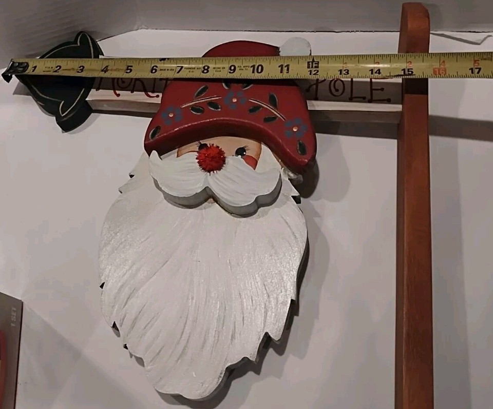 Farmhouse North Pole Santa Directional Sign Handmade Wood Christmas ...