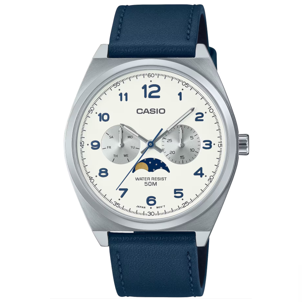 Casio Standard Moon Phase Analog Men's Watch MTP-M300L-7A White | eBay