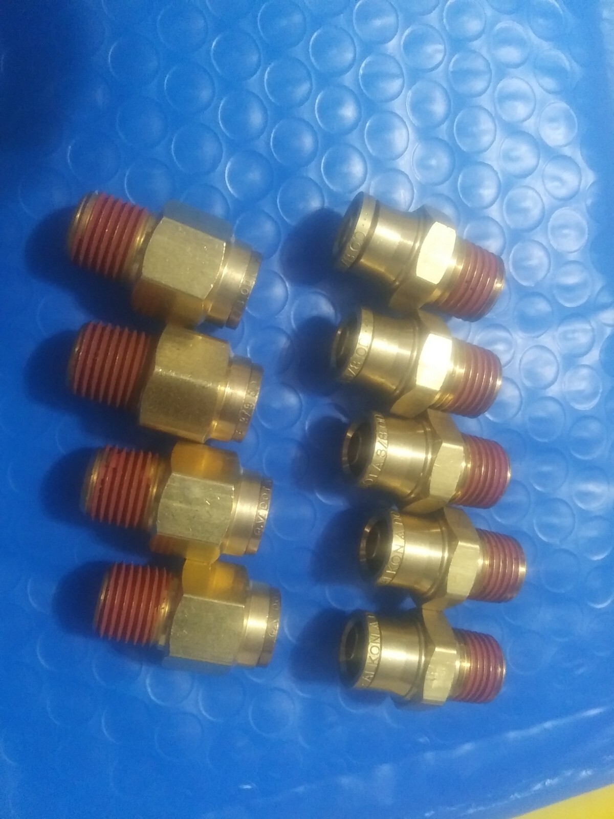 LOT OF 9 BRASS FITT.QUICK CONNECT DOT AIR BRAKE STRT MALE CONNECTOR 3 ...
