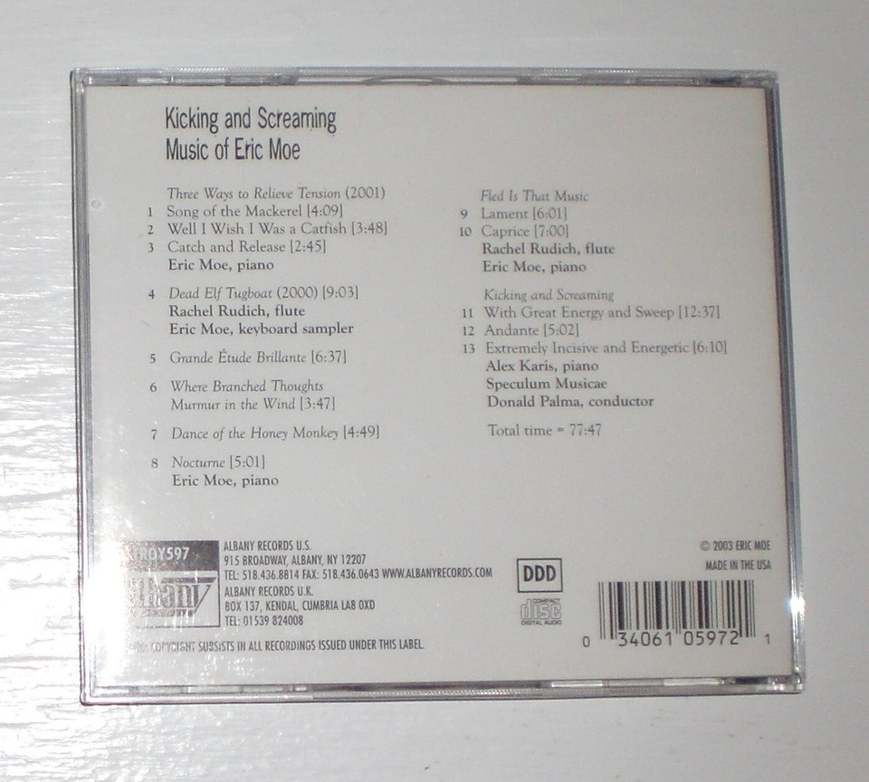 Kicking and Screaming by Eric Moe - Classical Keyboard - Music Audio cd ...