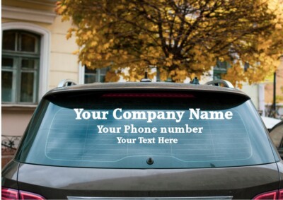 Personalised Car Rear Window Business Stickers Van Vinyl Sign ...