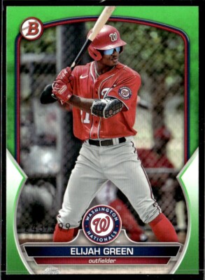2023 Bowman Prospects Neon Green Elijah Green /399 Washington Nationals ...