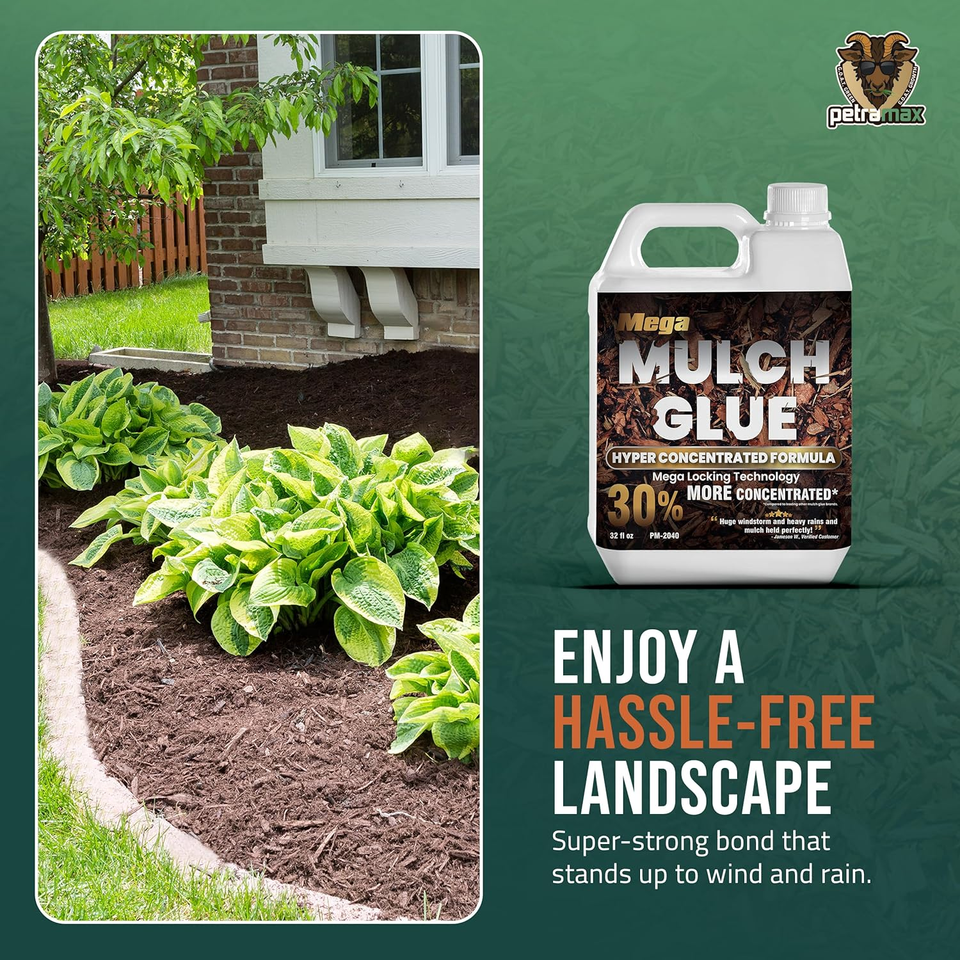 Petramax Mega Mulch Glue for Landscaping, 32 Oz Non-Toxic Pea Gravel ...