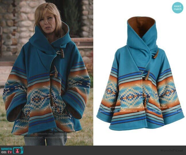 Lindsey Thornburg Cloak Pendleton Blanket Coat Beth Dutton Yellowstone ...