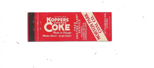 Vintage Matchcover Morton Park Coal Co. Koppers Coke | eBay