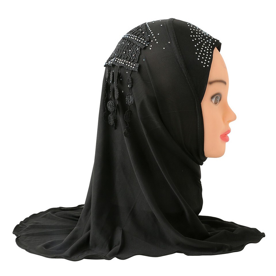 2-6Y Muslim Kids Girls All Cover Hijab Scarf Islamic Ramadan Headwear ...