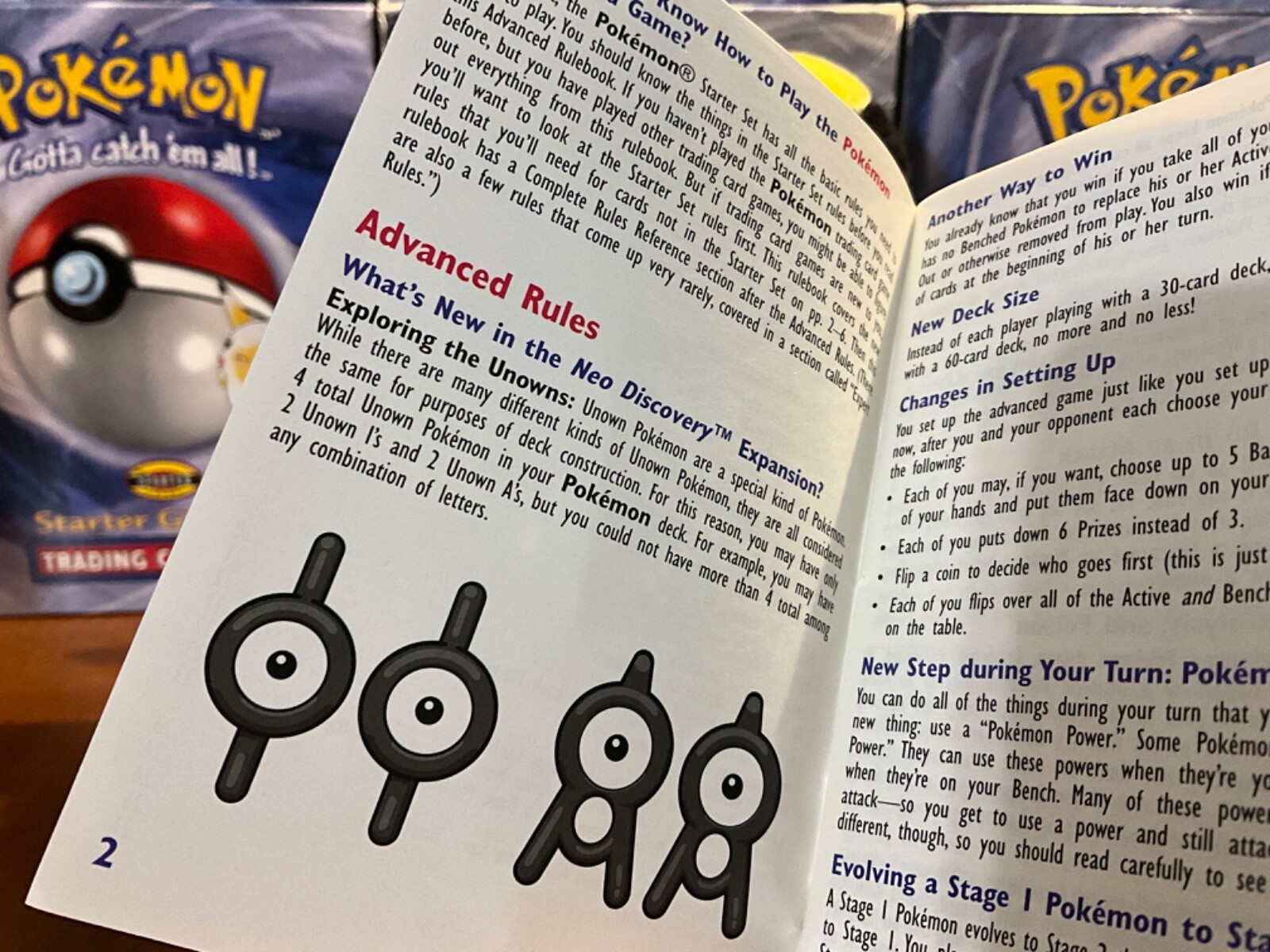 Vintage Pokemon Card (2001) Theme Deck Rules: Advanced RuleBook Version ...