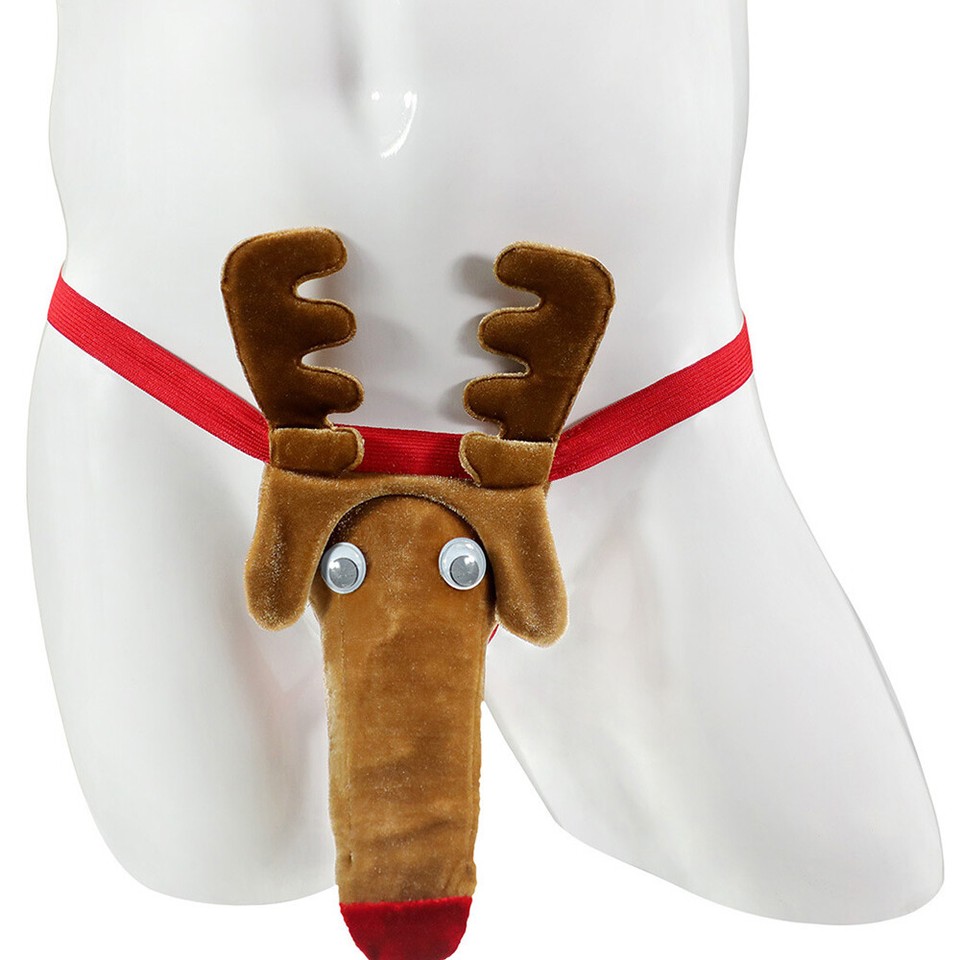 Bulge Pouch Bikini Men Christmas Underwear Xmas Mankini Thongs Lingerie ...