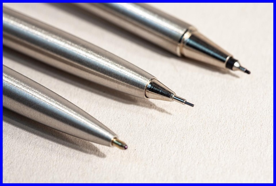 1980 Design Stainless Steel Ballpoint Pen Pencil Fineliner Set Demag ...