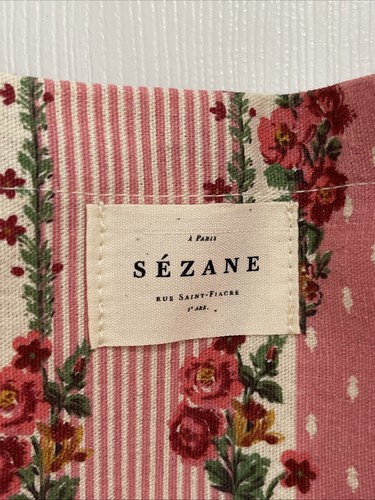 Sézane Rose Print Pink Striped Cotton Stripe Tote Bag Fall Floral | eBay