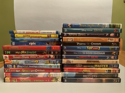 Lot Of 25 Kids Movies DVDs & Blu-Ray Different Genres Disney Pixar ...