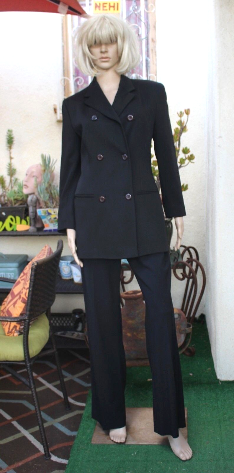 Vintage Versace Complice Black Double Breasted Blazer 1980's Jacket I40 ...