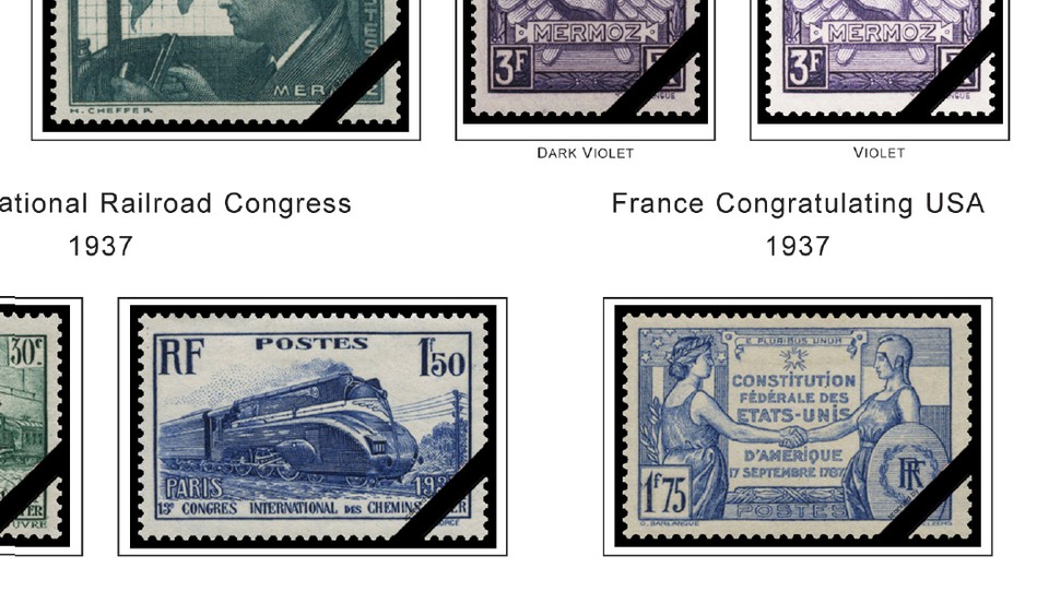 COLOR PRINTED FRANCE 1849-1939 STAMP ALBUM PAGES (29 illustrated pages ...