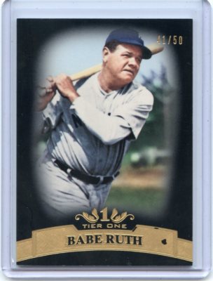 2011 TOPPS TIER ONE #3 BABE RUTH "BLACK" SP #41/50, NEW YORK YANKEES ...