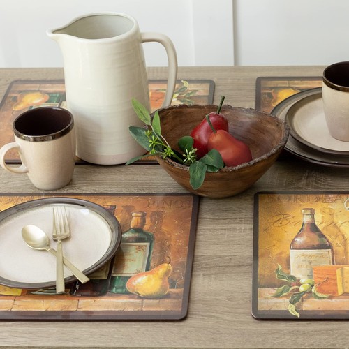 Cork Placemats Set of 4 Thick Cork Place Mats for Kitchen and Dining ...