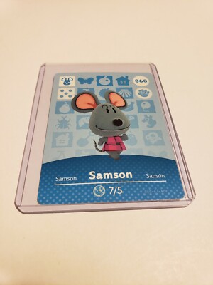 Samson # 060 Animal Crossing Amiibo Card Horizons Series 1 MINT NEVER ...
