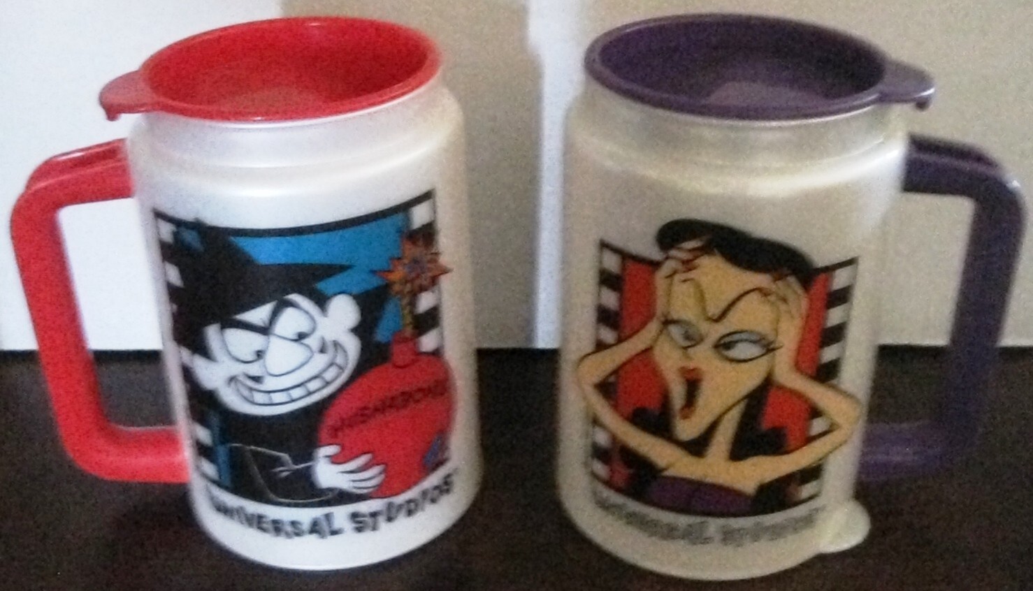 UNIVERSAL STUDIOS NATASHA FATALE & BORIS BADENOV MUGS 1993 ROCKY AND ...