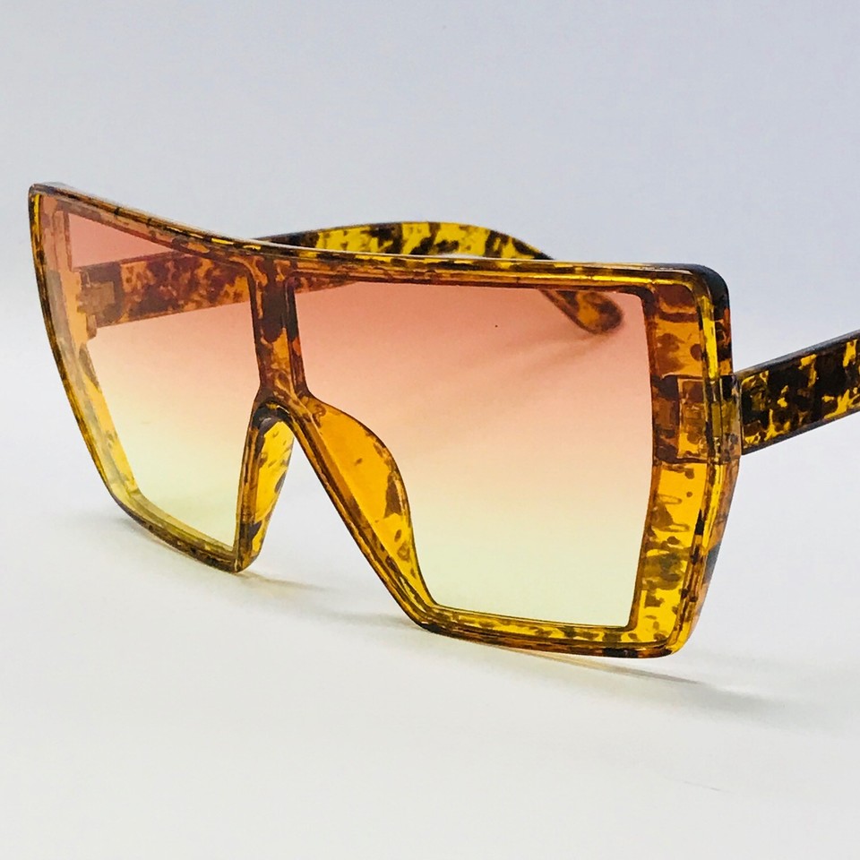Oversized Square Design Single Lens Flat Fashion Large Sunglasses for ...