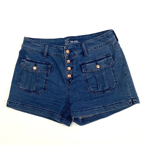 No Boundaries Mid Rise Button Fly Back Flap Pockets Women's size 9 Blue ...