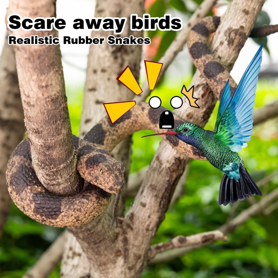 2Pcs Realistic Fake Snakes Toy for Pranks, Lifelike Rubber Snake Keep ...