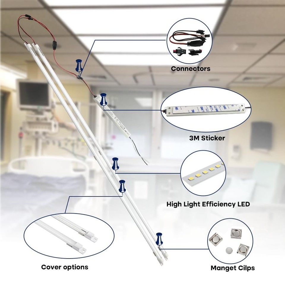 4FT LED Retrofit Kit,24W Magnetic LED Troffer Retrofit Kit 2x4 FT ...