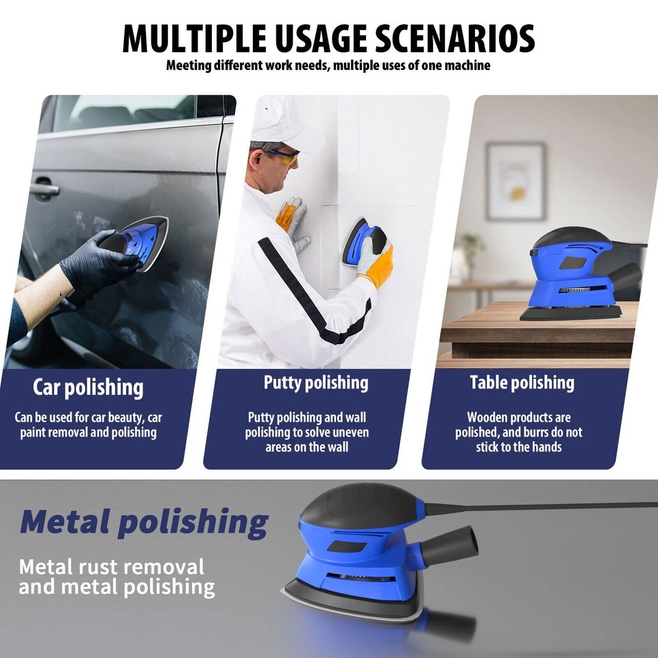Electric Detail Mouse Palm Sander Variable Speed Heavy Duty with ...