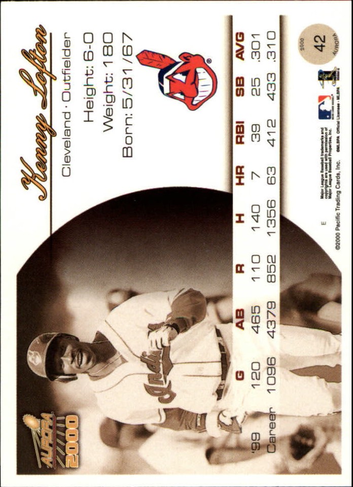 2000 Aurora #42 Kenny Lofton | eBay