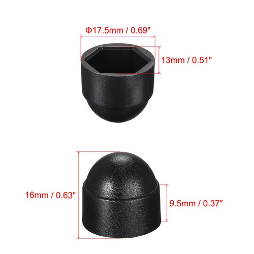 Plastic Dome Nut Protection Cap Covers, M8 Nut Cover Black 50pcs | eBay UK