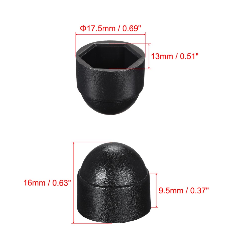 Plastic Dome Nut Protection Cap Covers, M8 Nut Cover Black 50pcs | eBay UK