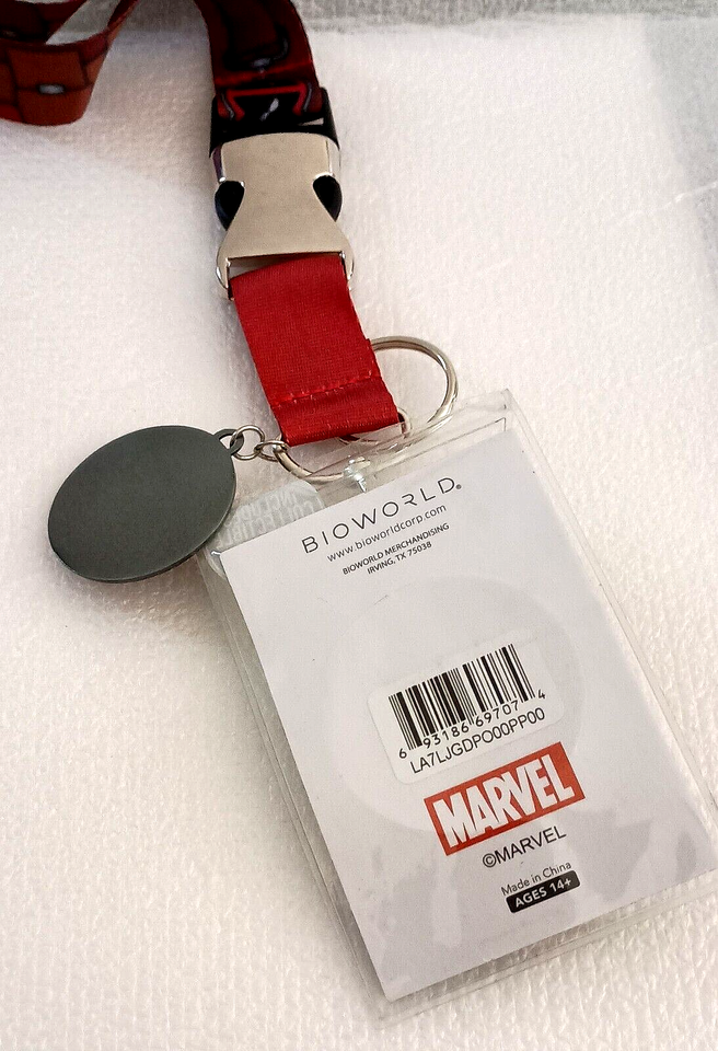 Marvel Deadpool Pendant & ID Holder + Sticker Lanyard by Bioworld New ...