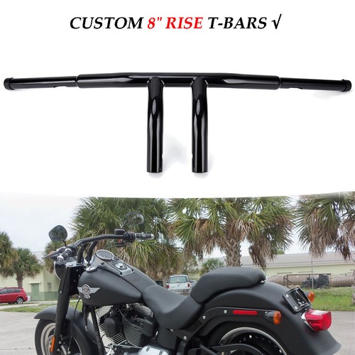 8" Rise Drag T-Bar Handlebar 1-1/4" Fat For Harley Sportster Dyna ...