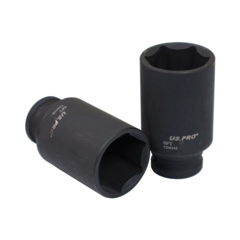 US PRO 33mm DEEP IMPACT SOCKET 1/2" Drive Thin Wall 6 Point Single Hex ...