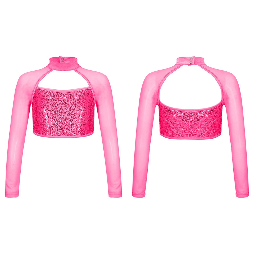 Kids Girls Boys Sequin Jazz Hip Hop Dance Costume Dancing Tops Shorts ...