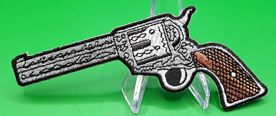 Six Shooter Western Revolver Sew On Iron On Patch Facing Left 5"X 2.5 ...