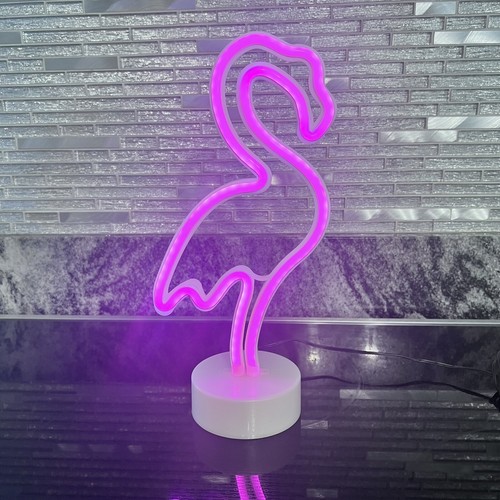 Flamingo Neon Sign Light Holder Base 3 AA Battery or powered cord ...