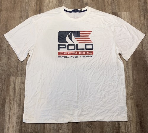 Polo Ralph Lauren Offshore Sailing Team T-Shirt USA White Racing Size ...