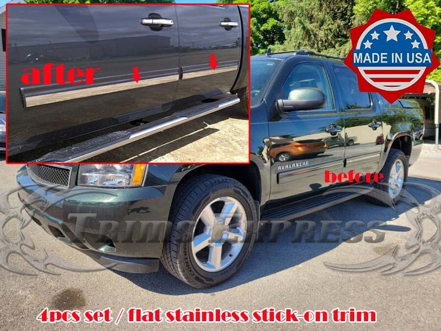 fit:09-13 Chevy Silverado/Suburban/Avalanche Body Side Molding Overlay ...