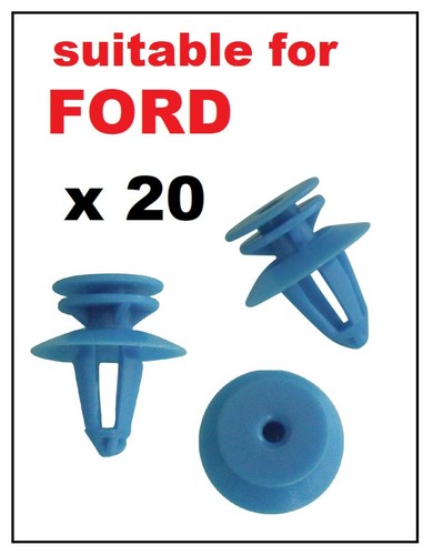 20 x DOOR CARD REAR QUARTER PANEL PLASTIC TRIM CLIPS for FORD FIESTA ...