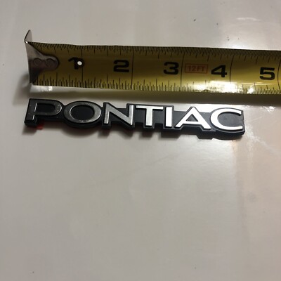 Pontiac EMBLEM BADGE SCRIPT TRIM VINTAGE GM Rare | eBay