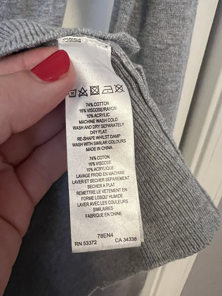 FRENCH CONNECTION Grey Button Down Light Cardigan Sweater (S) | eBay