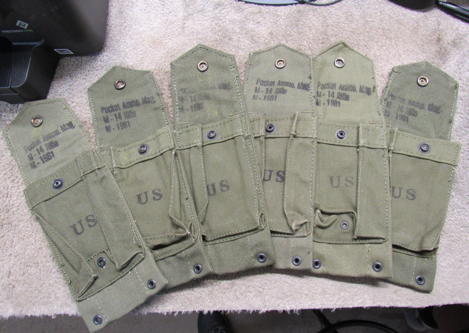 US VIETNAM ERA MAGAZINE MAG AMMO POUCH US MILITARY M1961 USMC 7.62MM 30 ...