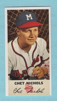 1954 Johnston Cookies Reprint # 16 Chet Nichols -- Milwaukee Braves Box ...