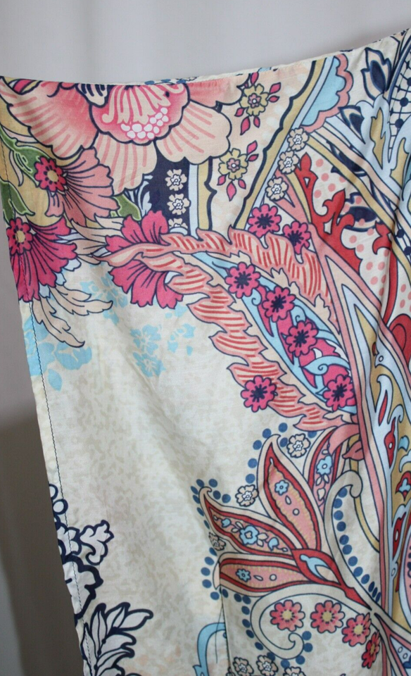 Chicos Small Medium Ella Paisley Fringed Ruana Kimono Boho Colorful ...