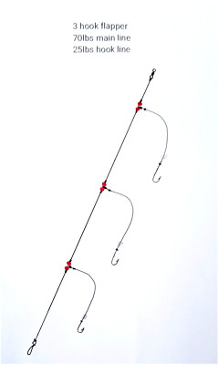 4 X Three No 1/0 circle hook flapper sea fishing rig | eBay UK