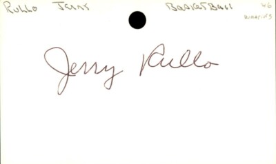 Jerry Rullo Signed Index Card 3x5 Autographed Warriors Sphas 60915 | eBay
