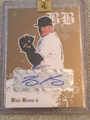 BLAKE BEAVAN 2008 Justifiable GOLD Autograph RC #1/1 Rangers Mariners ...